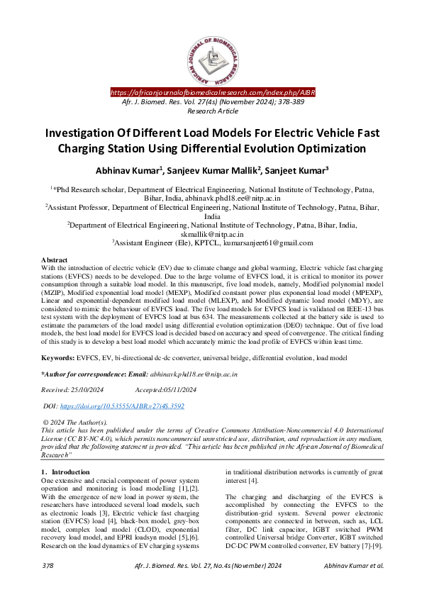 (PDF) Optimizing Load Models for EV Fast Charging Stations