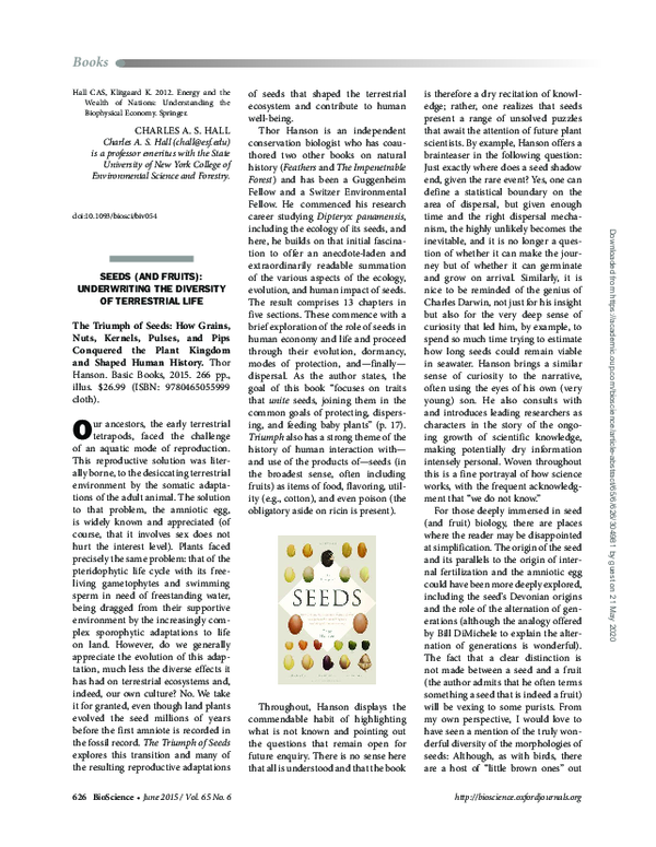 (PDF) Seeds (and Fruits): Underwriting the Diversity of Terrestrial Life