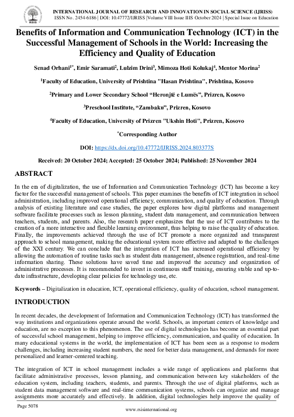 (PDF) Benefits of Information and Communication Technology (ICT) in the ...