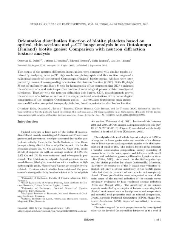 (PDF) \baselineskip =13pt Orientation distribution function of biotite platelets based on ...