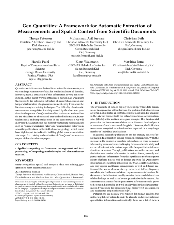 (PDF) Geo-Quantities: A Framework for Automatic Extraction of Measurements and Spatial Context ...