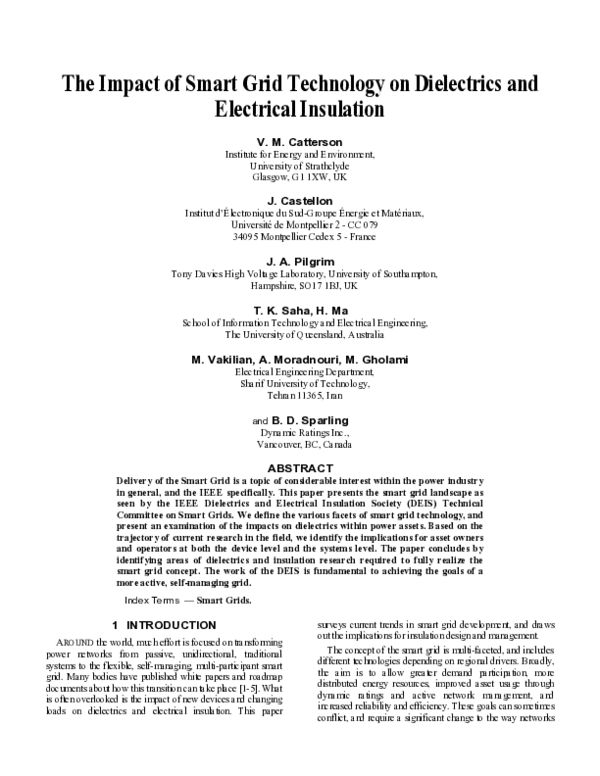 (PDF) The impact of smart grid technology on dielectrics and electrical ...