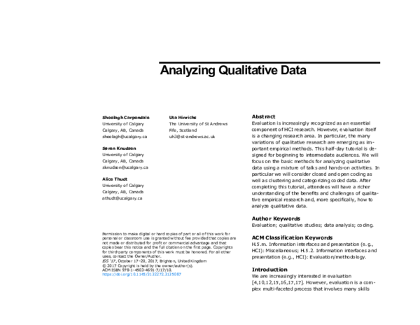 (PDF) Analyzing Qualitative Data