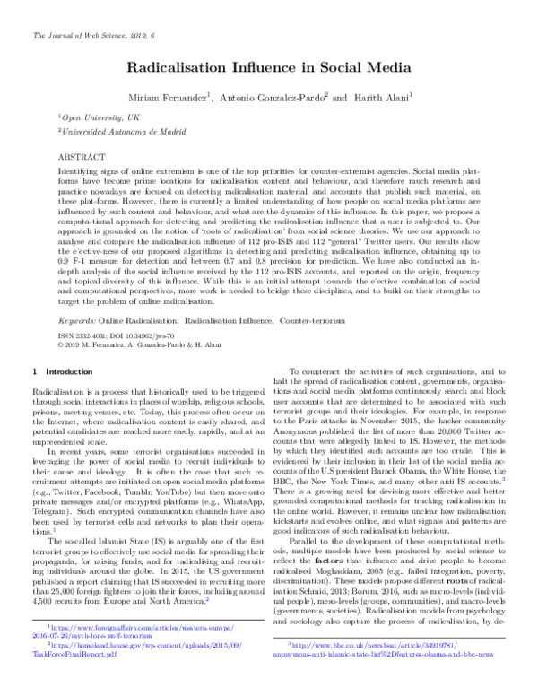 (PDF) Radicalisation and Media