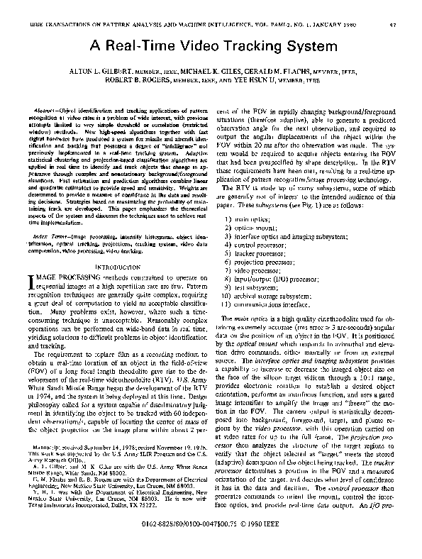 (PDF) A Real-Time Video Tracking System