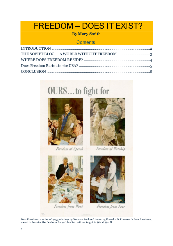 (PDF) FREEDOM - DOES IT EXIST, by Mary Smith