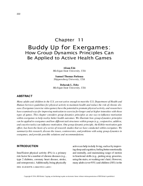 (PDF) Buddy Up for Exergames