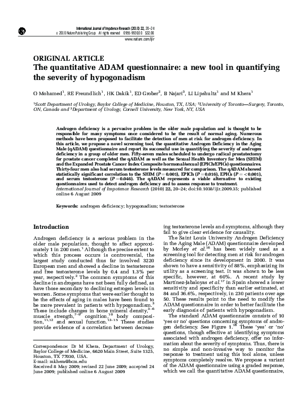 (PDF) The quantitative ADAM questionnaire: a new tool in quantifying ...