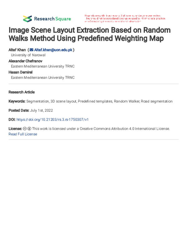 (PDF) Image Scene Layout Extraction Based on Random Walks Method Using Predefined Weighting Map