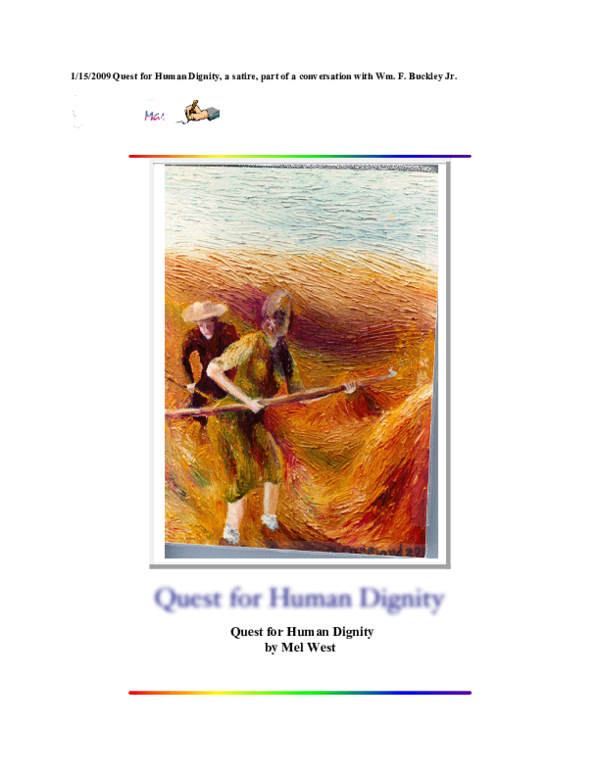 (PDF) Quest for Human Dignity by Mel Copeland (aka West) Continuing our ...