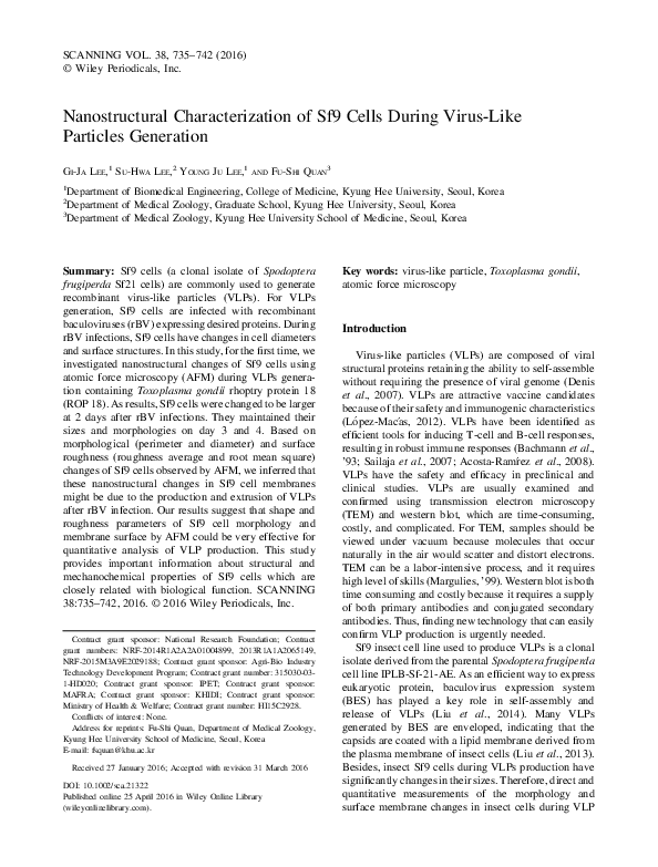 (PDF) Nanostructural characterization of Sf9 cells during virus-like ...
