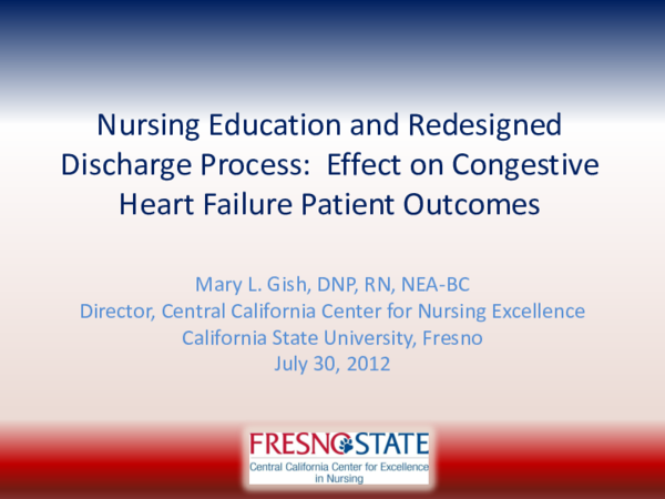 (PDF) Nursing Education and Redesigned Discharge Process: Effects on ...
