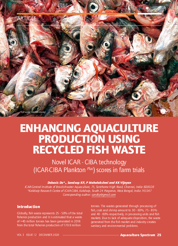(PDF) Enhancing aquaculture production using recycled fish waste