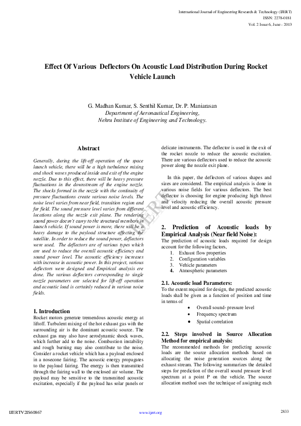 (PDF) Effect Of Various Deflectors On Acoustic Load Distribution During ...