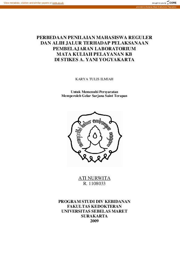 (PDF) Perbedaan Penilaian Mahasiswa Regulerdan Alih Jalur Terhadap Pelaksanaanpembelajaran ...