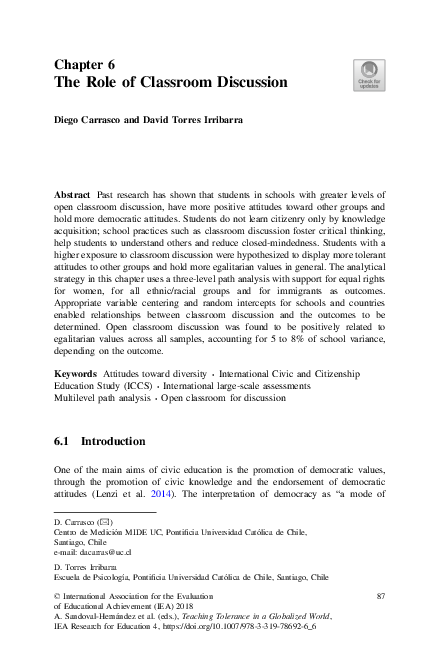 (PDF) The Role of Classroom Discussion