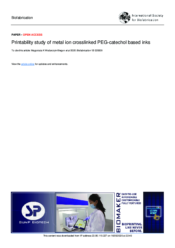 (PDF) Printability study of metal ion crosslinked PEG-catechol based ...