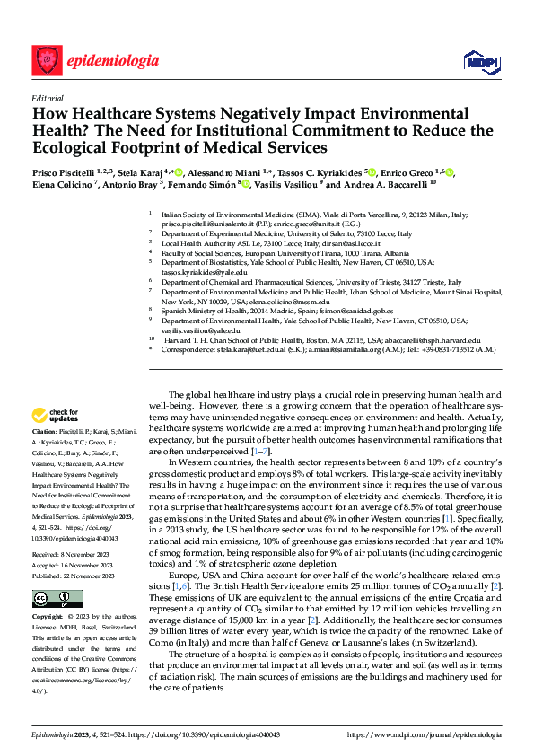 (PDF) How Healthcare Systems Negatively Impact Environmental Health ...