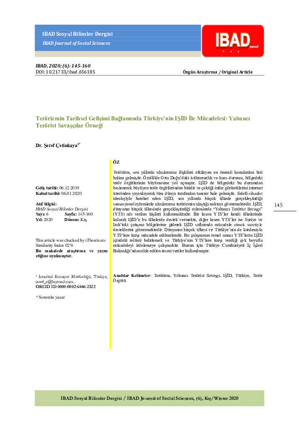(PDF) Turkey’s Fight Against ISIS In The Context Of The Historical ...