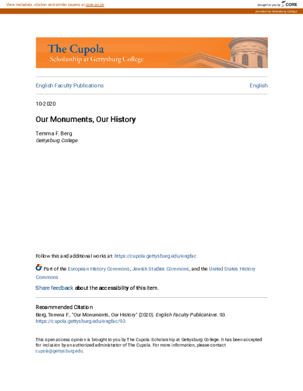 (PDF) Our Monuments, Our History