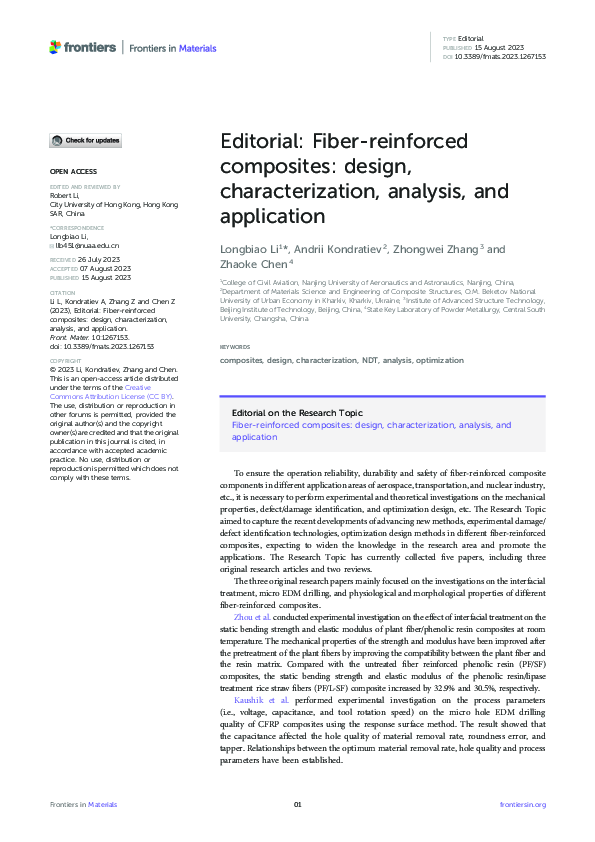 (PDF) Editorial: Fiber-reinforced composites: design, characterization ...