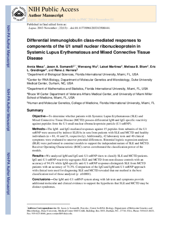 (PDF) Differential immunoglobulin class-mediated responses to ...