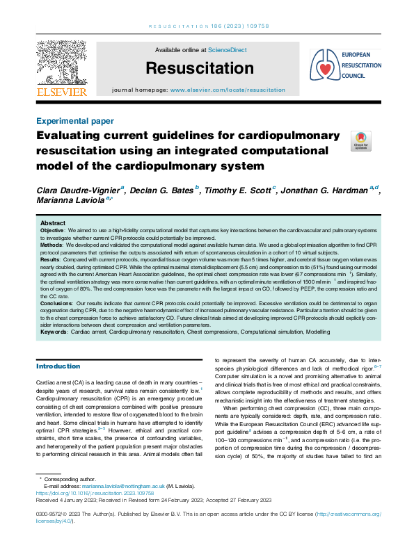 (PDF) Evaluating current guidelines for cardiopulmonary resuscitation ...