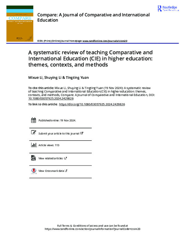 (PDF) A systematic review of teaching Comparative and International ...