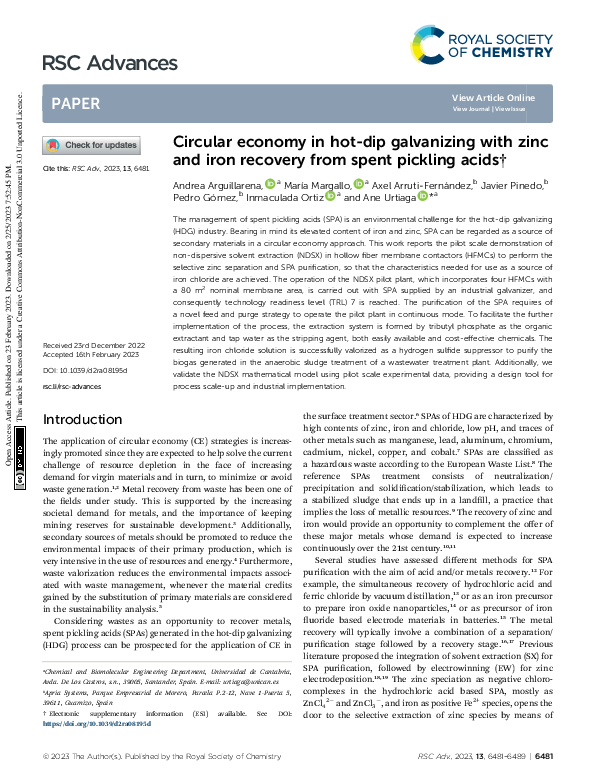(PDF) Circular economy in hot-dip galvanizing with zinc and iron ...