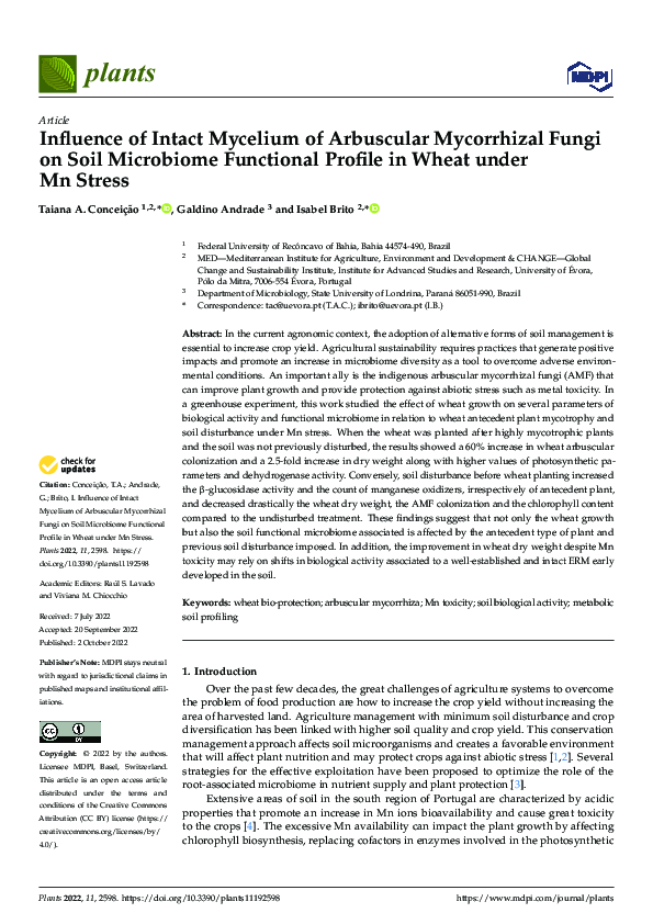 (PDF) Influence of Intact Mycelium of Arbuscular Mycorrhizal Fungi on Soil Microbiome Functional ...