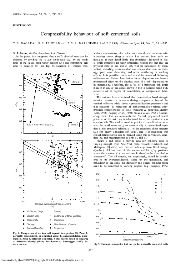 (PDF) Discussion: Compressibility behaviour of soft cemented soils