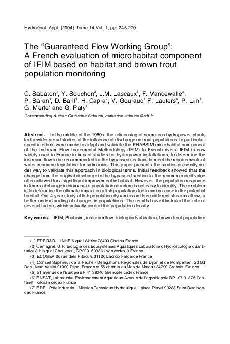 (PDF) The “Guaranteed Flow Working Group”: A French evaluation of ...