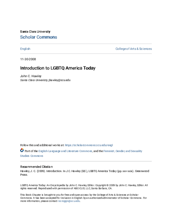 (PDF) Introduction to LGBTQ America Today