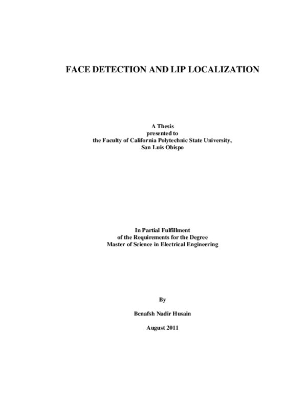 (PDF) Face Detection And Lip Localization