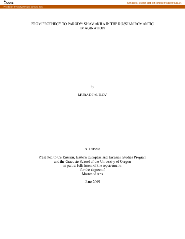 (PDF) Shamakha: Prophecy and Parody in Literature