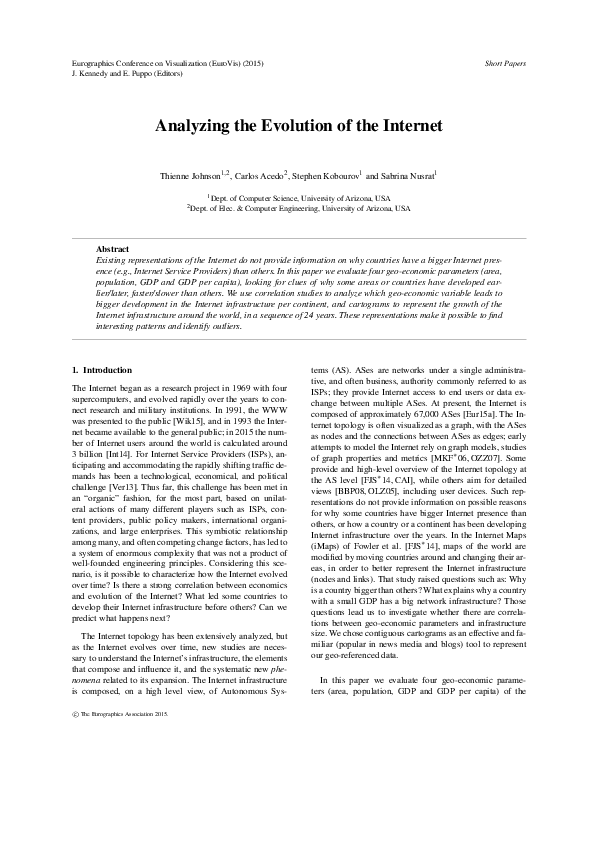 (PDF) Analyzing the Evolution of the Internet