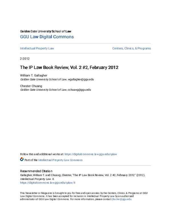 (PDF) Digital Commons: Th e Legal Scholarship Repository @ Golden Gate ...