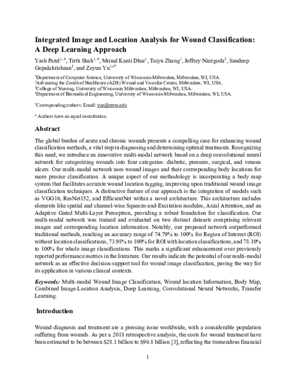 (PDF) Integrated Image and Location Analysis for Wound Classification ...