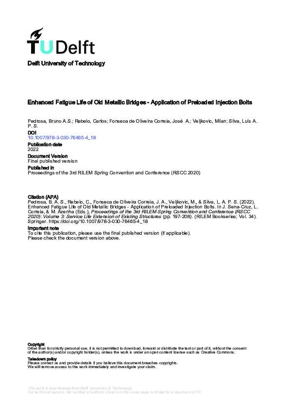 (PDF) Enhanced Fatigue Life of Old Metallic Bridges—Application of ...