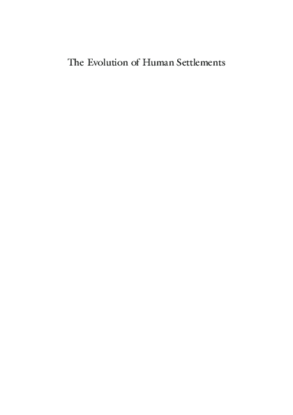 (PDF) The Evolution of Human Settlements