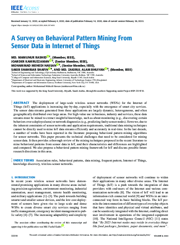 (PDF) A Survey on Behavioral Pattern Mining From Sensor Data in Internet of Things