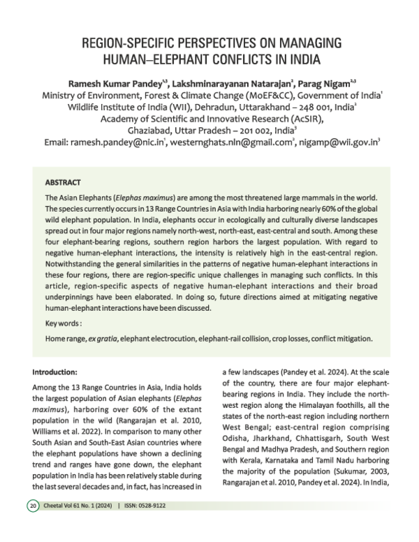 (PDF) Region-specific perspectives on managing human-elephant conflicts ...