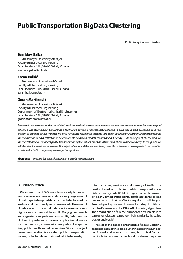 (PDF) The Public Transportation BigData Clustering