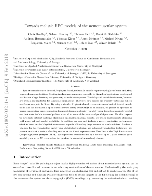 (PDF) Towards realistic HPC models of the neuromuscular system | Chris ...