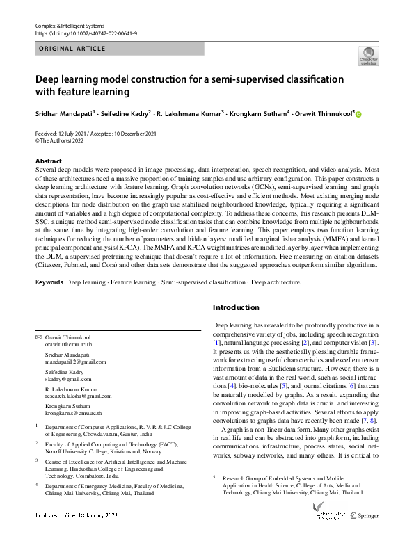 (PDF) Deep learning model construction for a semi-supervised ...