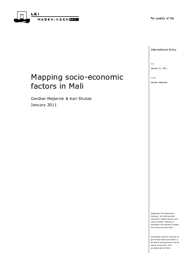 (PDF) Mapping socio-economic factors in Mali