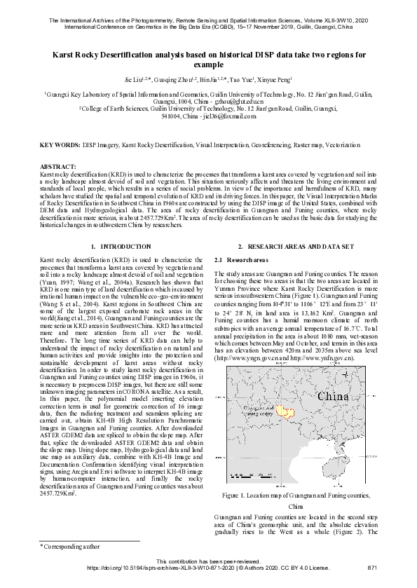 (PDF) Karst Rocky Desertification Analysis Based on Historical Disp Data Take Two Regions for ...
