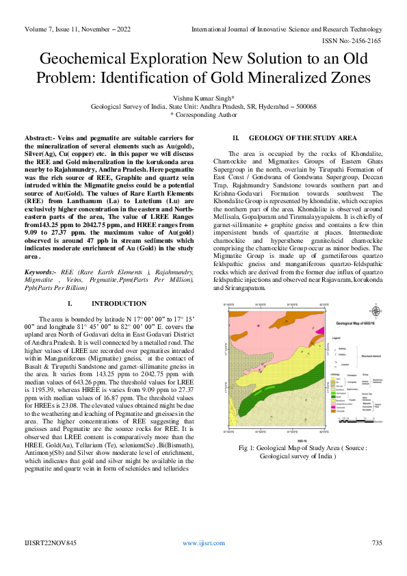 (PDF) Geochemical Exploration New Solution to an Old Problem: Identification of Gold Mineralized ...