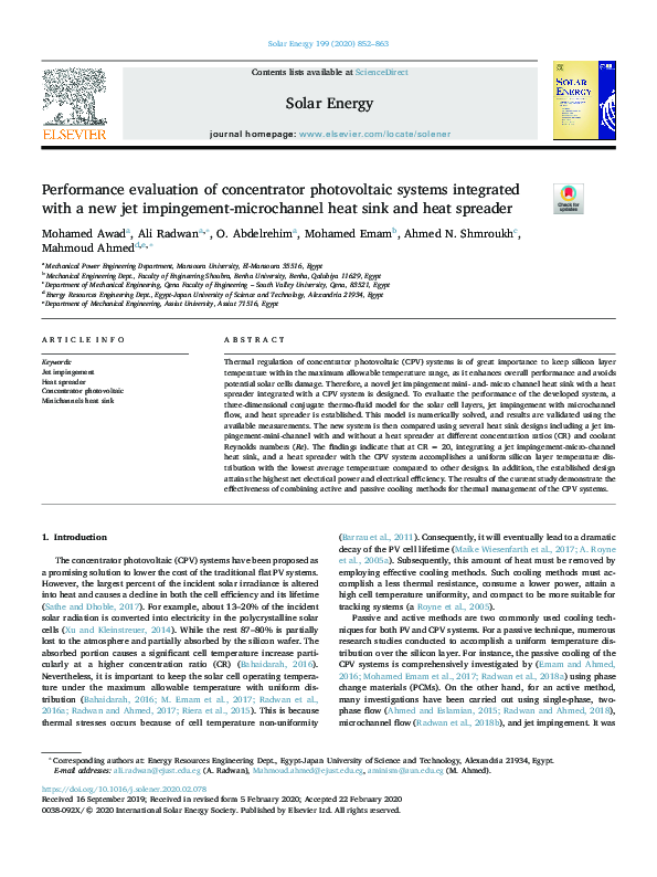 (PDF) Performance evaluation of concentrator photovoltaic systems ...