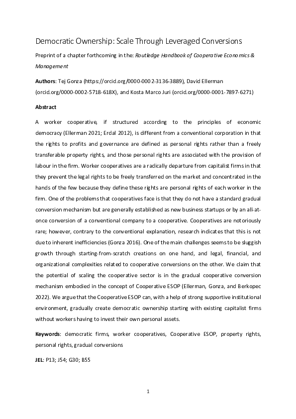 (PDF) Democratic Ownership: Scale Through Leveraged Conversions